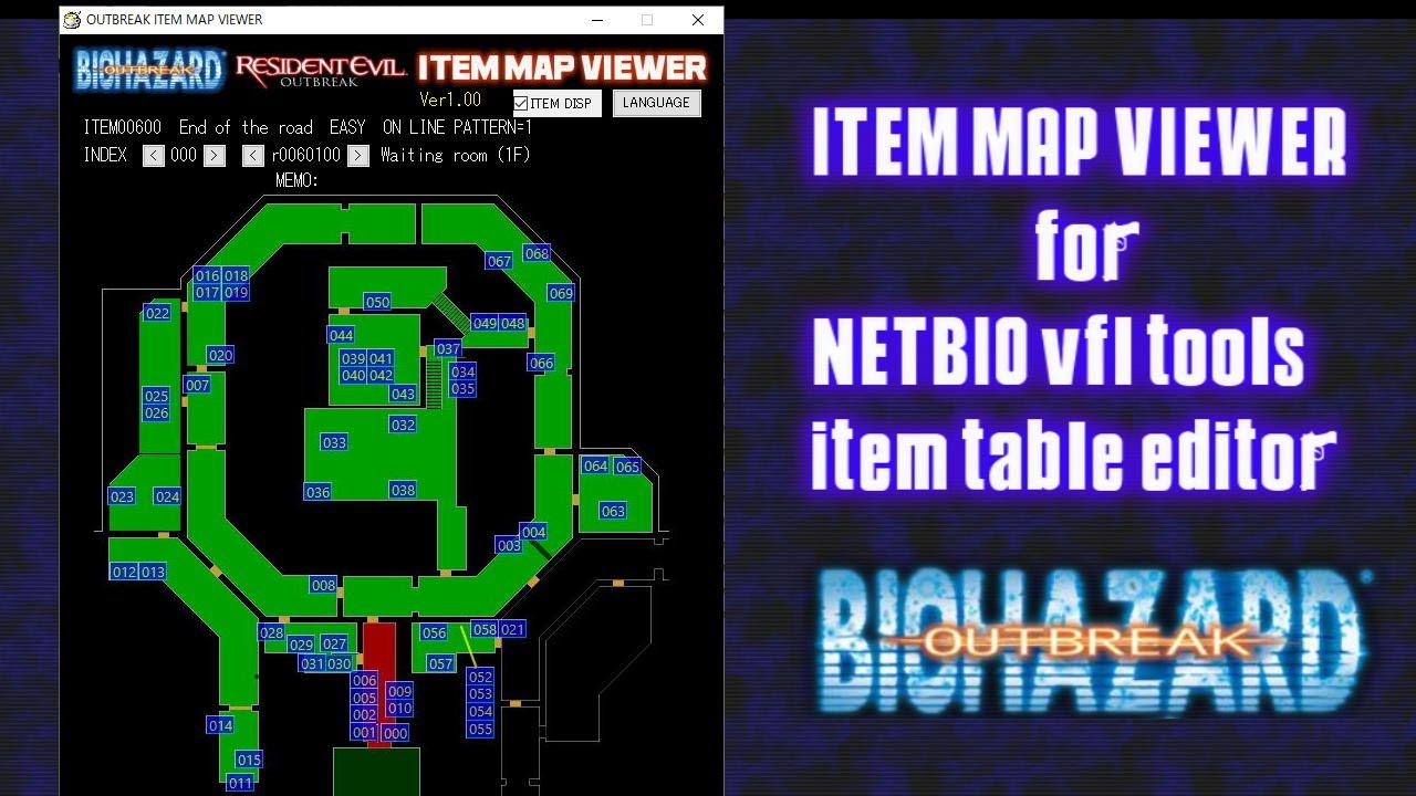 BIOHAZARD OUTBREAK ITEM MAP VIEWER - YouTube