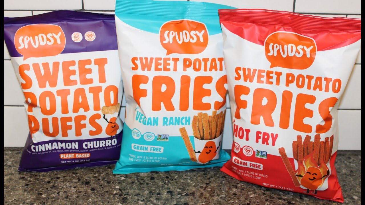 Spudsy Cinnamon Churro Sweet Potato Puffs, Vegan Ranch and Hot Fry ...