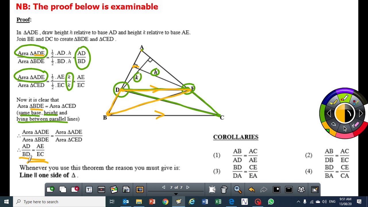Grade 12 Geometry Proportion Division Theorem - YouTube