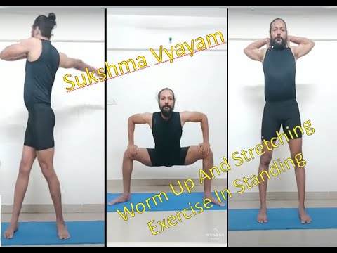 Sukshma Vyayam or Warmup exercise in standing before practices of Yoga ...