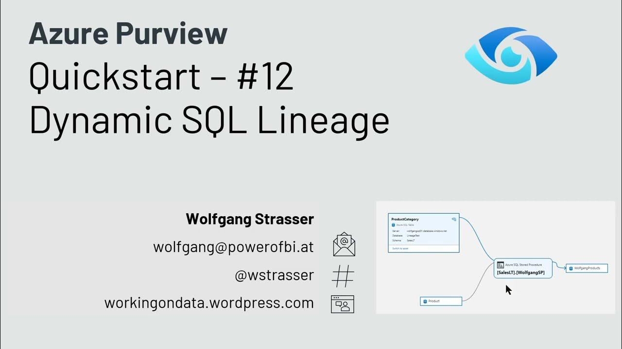 Azure Purview Quickstart #12 - SQL Lineage - YouTube