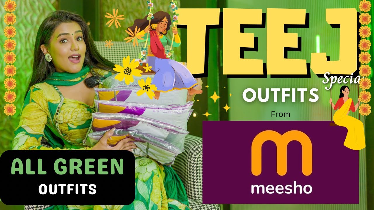 Must watch *TEEJ* Special All green ethnic outfits from MEESHO 💚 ...