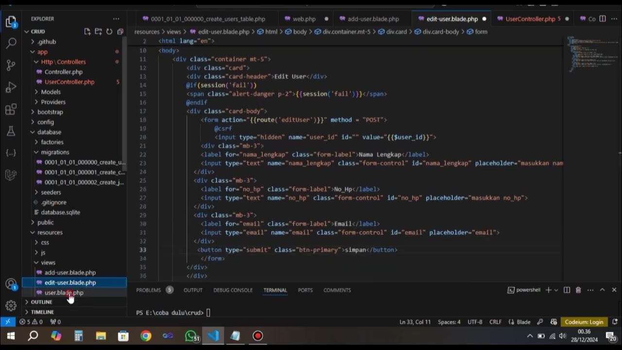 Tutorial membuat CRUD dengan validasi beserta penjelasan Part 4(end ...