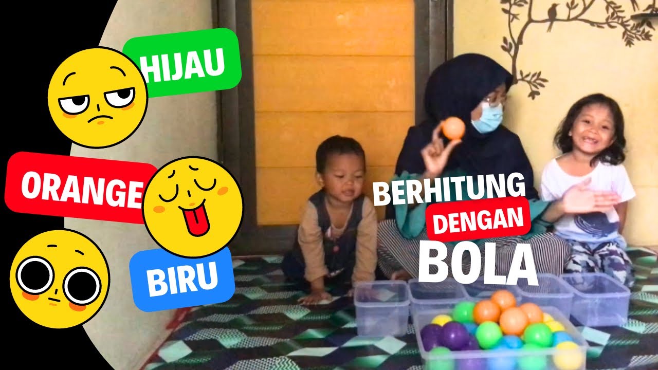 Bernyanyi sambil Belajar berhitung bola warna warni dengan finger family song - YouTube