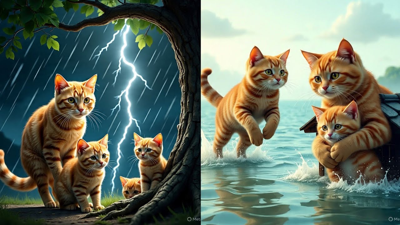 The Brave Rooftop Cats 🐾 | Emotional Orange Cat Family Story of Love ...