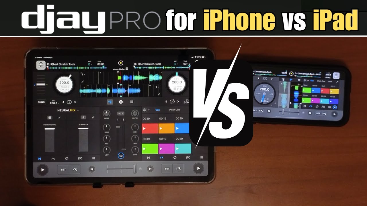 Djay Pro for iPhone vs iPad - YouTube