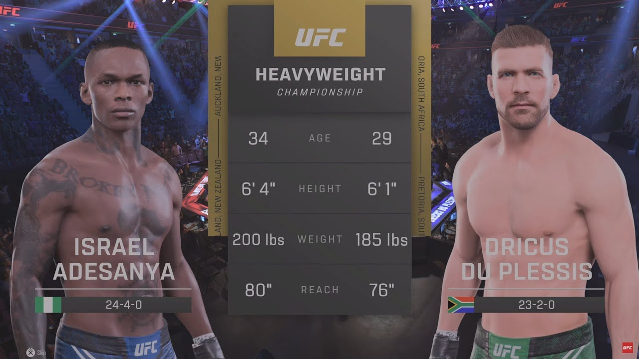 UFC 04 - Israel Adesanya vs Dricus Du Plessis | UFC Heavyweight Title ...