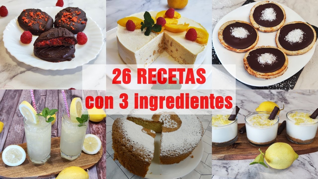 26 POSTRES con 3 INGREDIENTES | Recetas fáciles y rápidas - YouTube