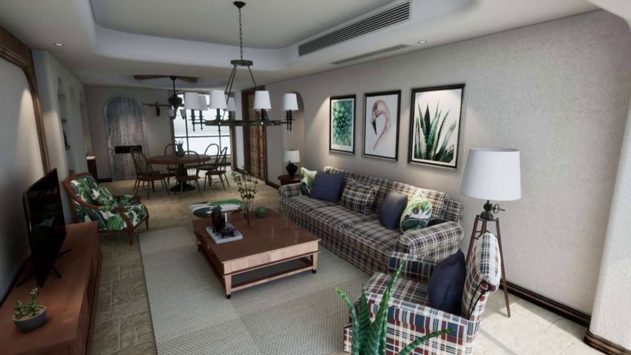 RenderStreaming.com | Living and kitchen Room Interior Pixel Steaming ...