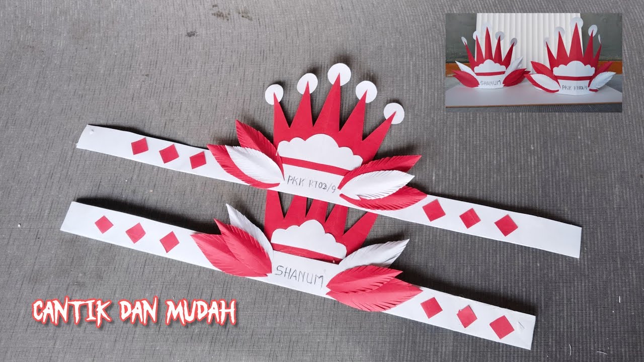DIY mahkota karnaval merah putih dari kertas Manila / Cocok untuk ...