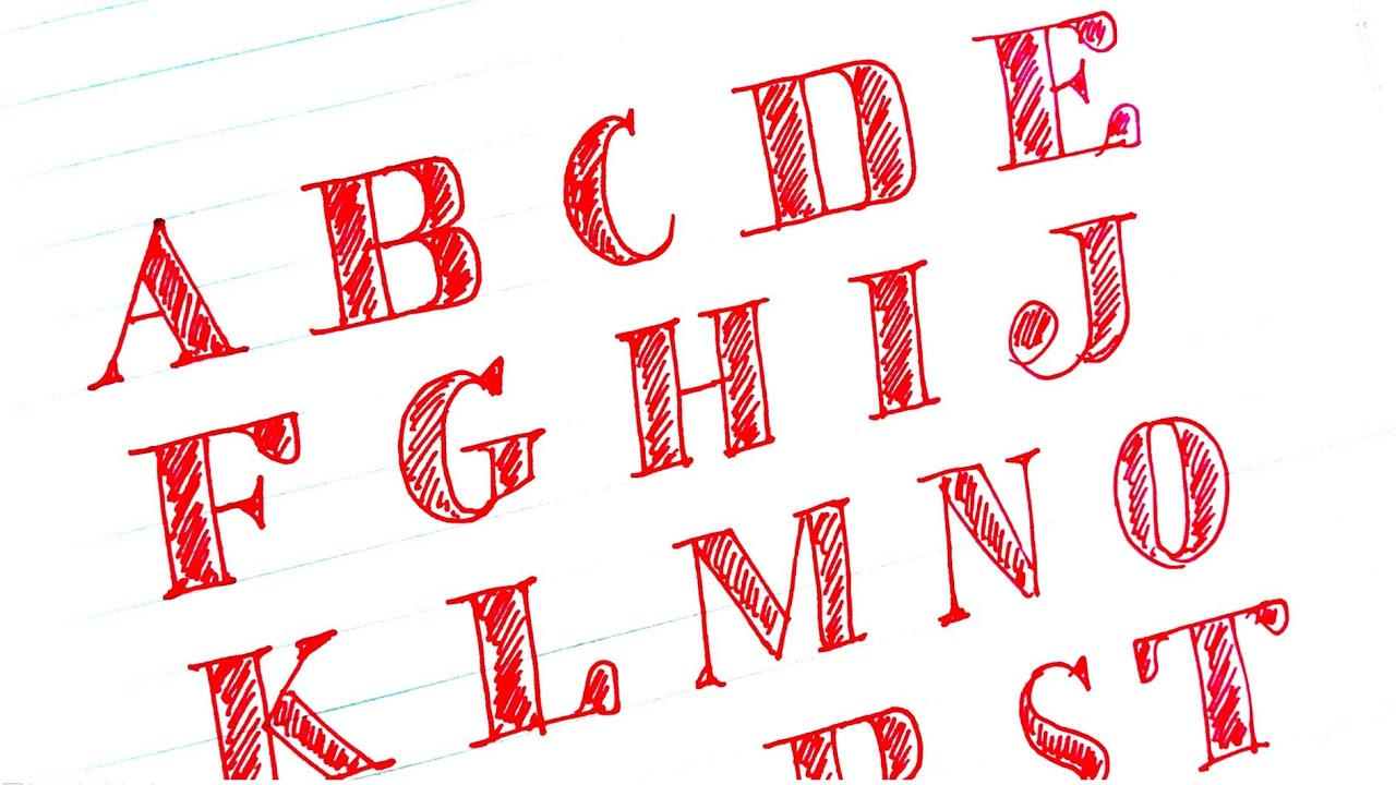 How to write A-Z Alphabet letter in printing font ||Calligraphy Writer ...