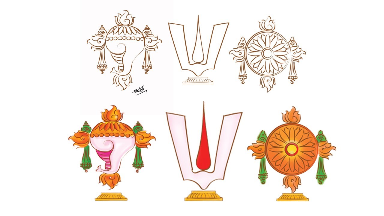 #Shankuchakralu How to draw Venkateshwara swamy line art and painting ...