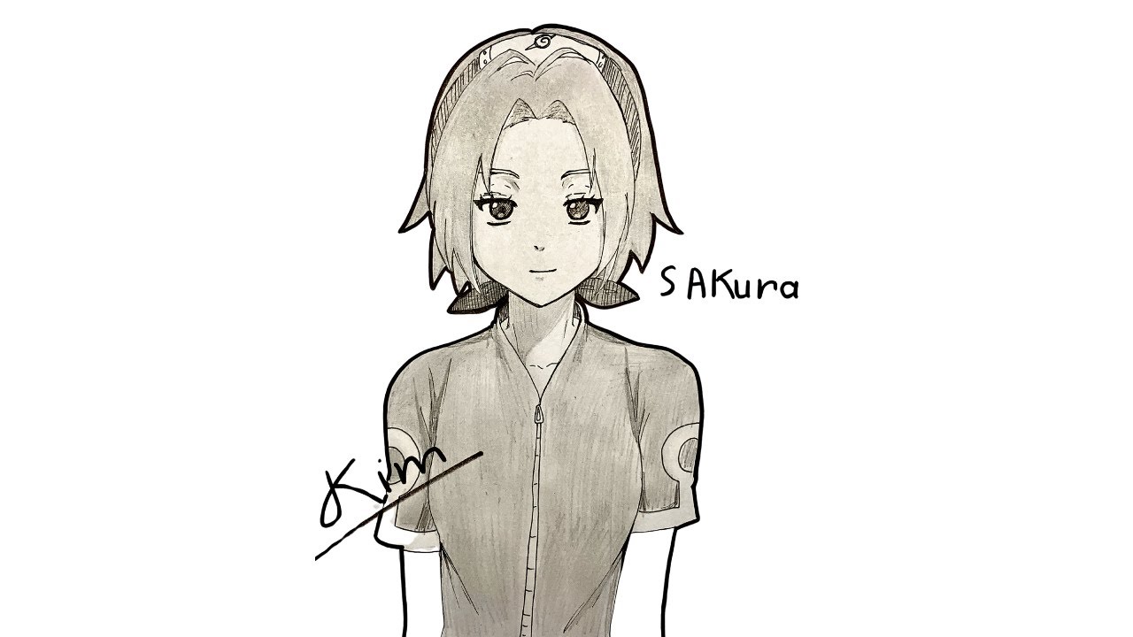 How to draw Sakura Haruno in Naruto step by step - YouTube