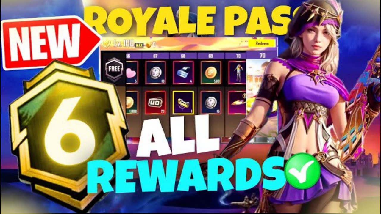 BGMI NEW ROYAL PASS 😱 || BGMI ROYAL PASS A6 RP1 TO 100 REWARDS || NEXT ...