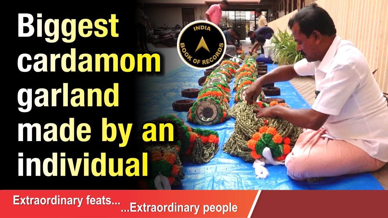 Biggest cardamom garland made by an individual - YouTube