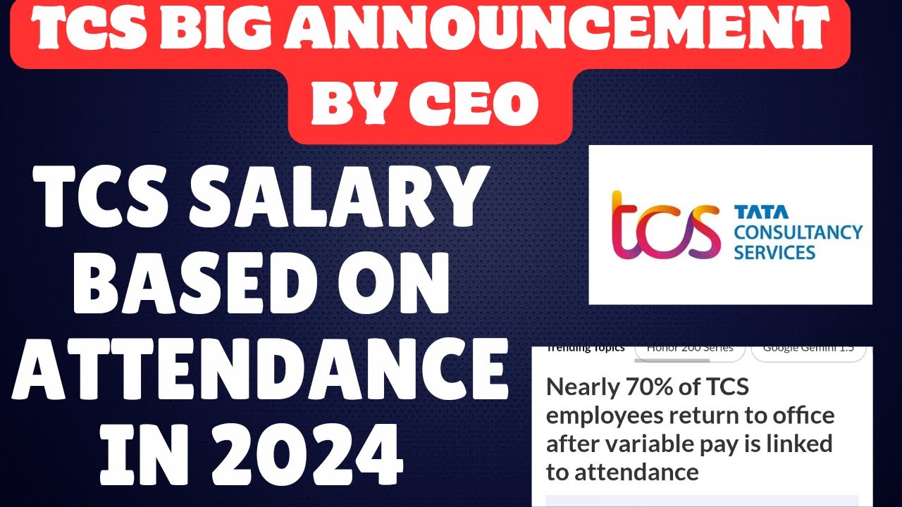 Tcs salary depend on Attendance CHRO said |Tcs big update 2024 - YouTube