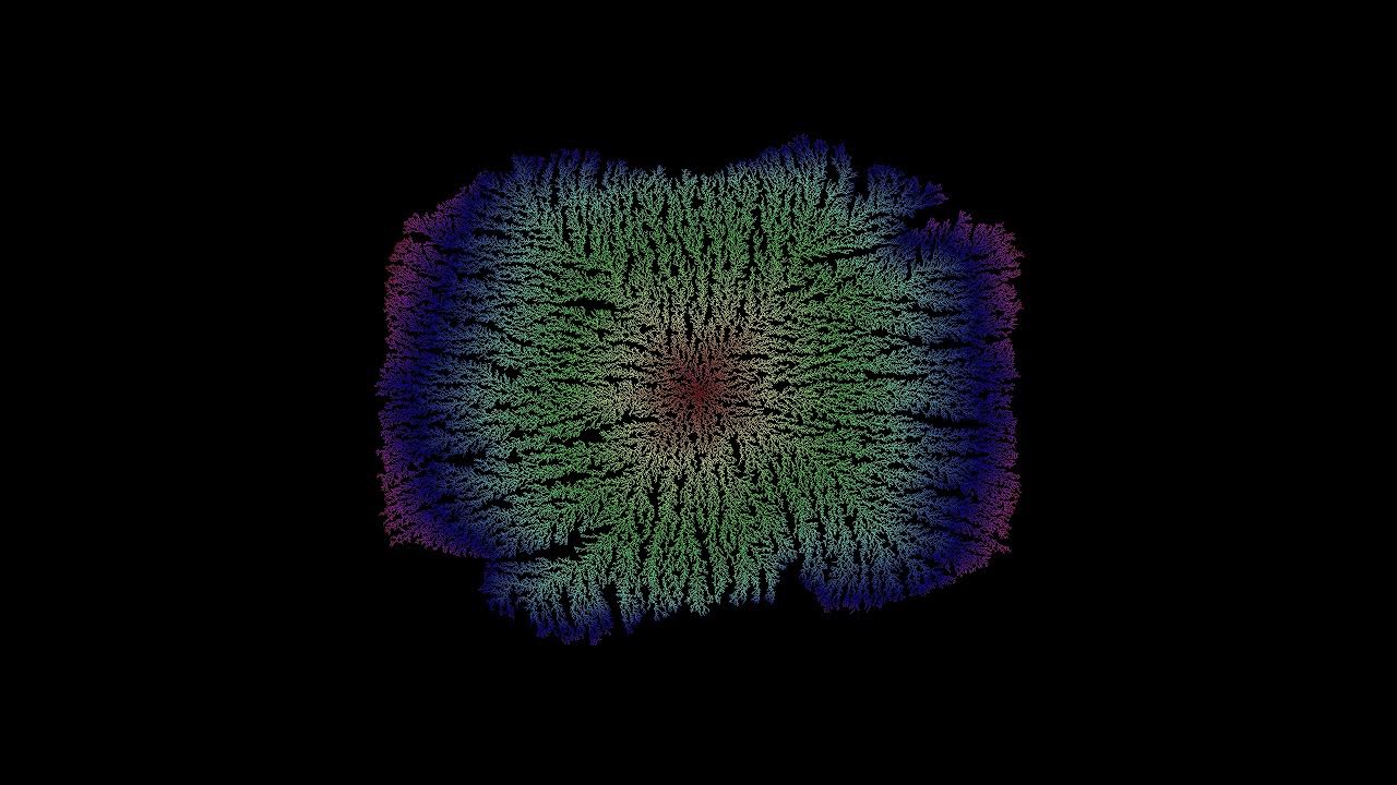 Diffusion-Limited Aggregation / Brownian Tree (Fractal Art) - YouTube