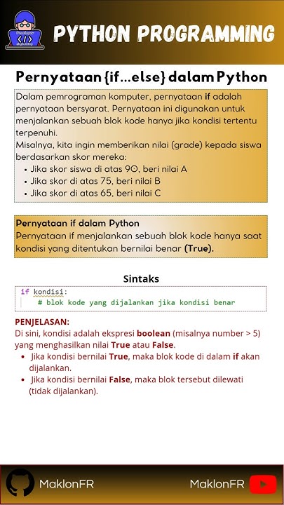 Coding & AI Python Programming - Belajar Python Flow Control If...Else. - YouTube