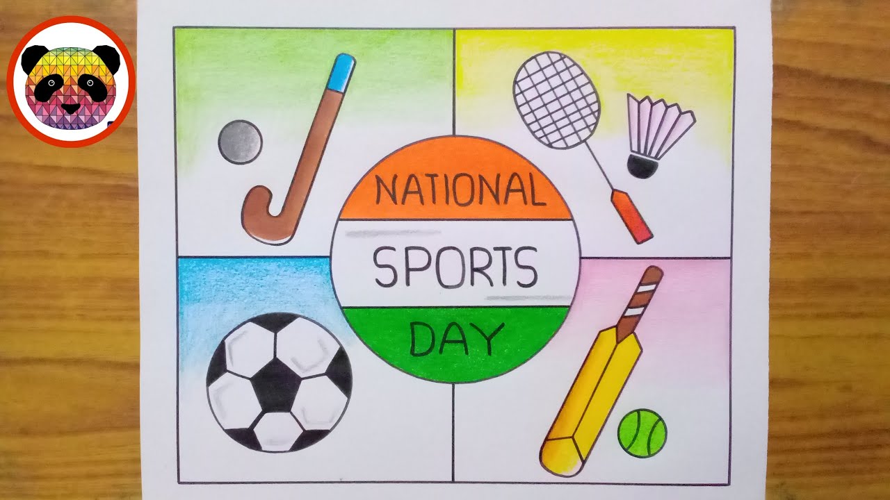 National Sports Day Drawing / National Sports Day Poster Drawing ...