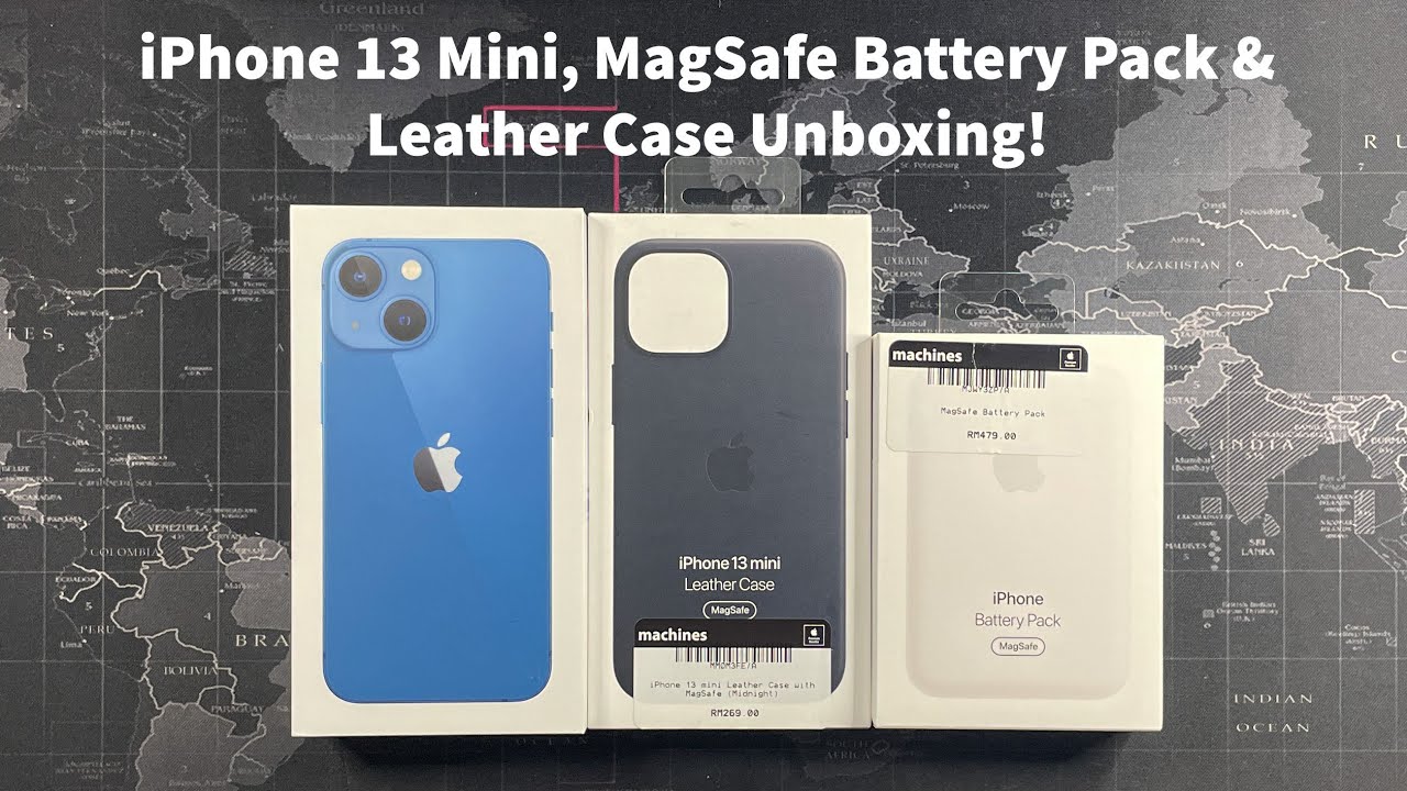 iPhone 13 Mini, Official Leather Case & Magsafe Battery Pack Unboxing ...