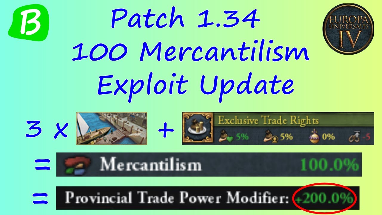 EU4, Patch 1.34 Update - Bug/Exploit - 100 Mercantilism Via Estate ...
