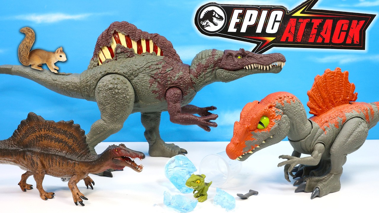 Jurassic World Epic Attack Spinosaurus Dinosaur & Crushivores Cage ...