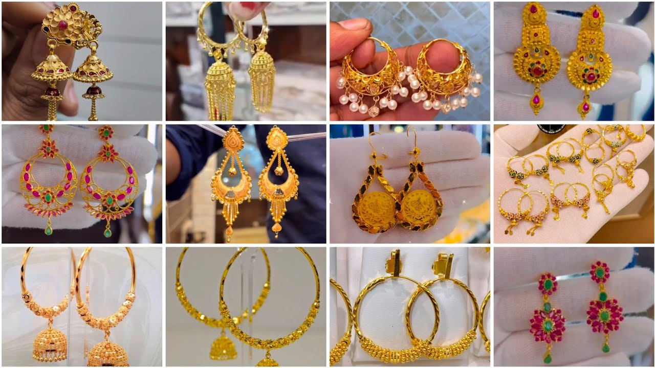 #2024 Gold Baliya New Design | Heavy Gold Earrings Designs | Gold ...