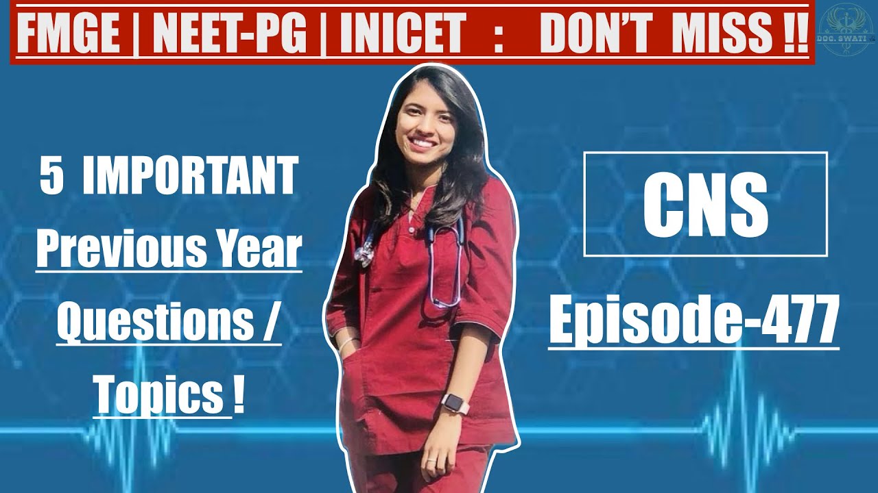 CNS - Important Previous Year Questions & Topics FMGE | NEETPG | INICET ...