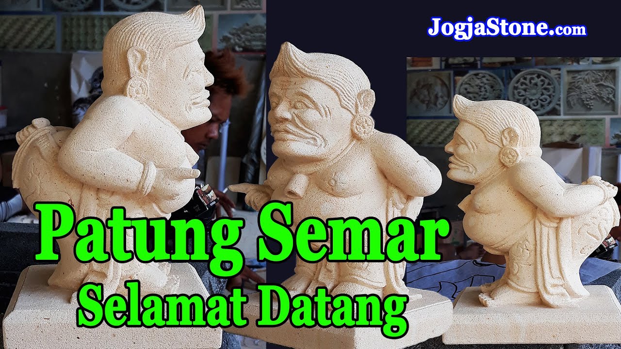 Patung Semar selamat datang (Batu Alam putih jogja) - YouTube