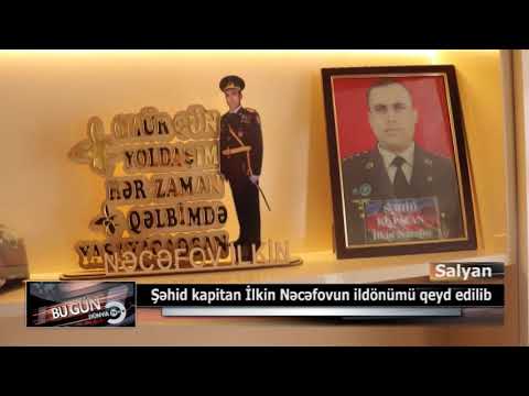Salyan rayon Şəkərli kəndində Vətən müharibəsində şəhidlik zirvəsinə ucalan Kapitan İlkin Nəcəfovun