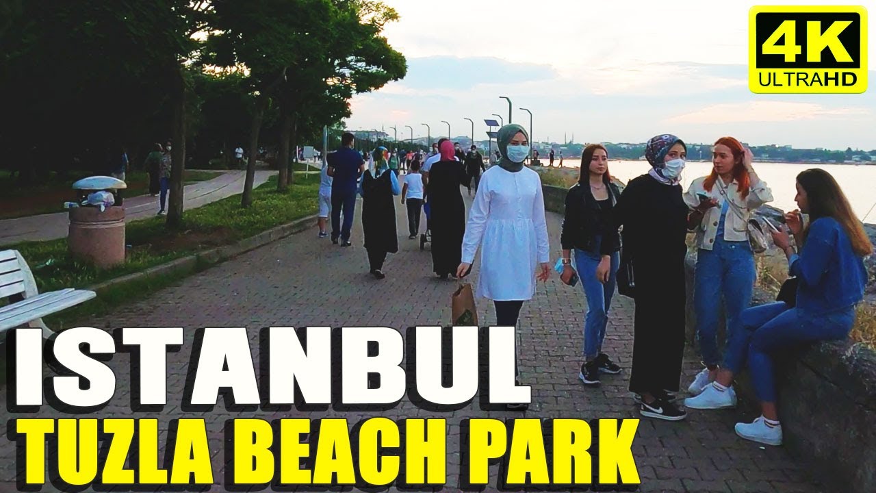 ISTANBUL WALK TOUR 🇹🇷 TUZLA BEACH PARK | 4K 60FPS UHD | TURKEY 2021 ...