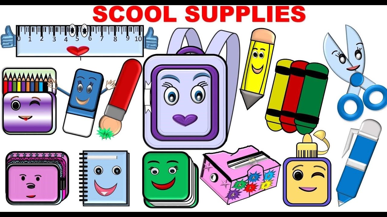Utiles Escolares En Ingles School Supplies Youtube School Supply Lists