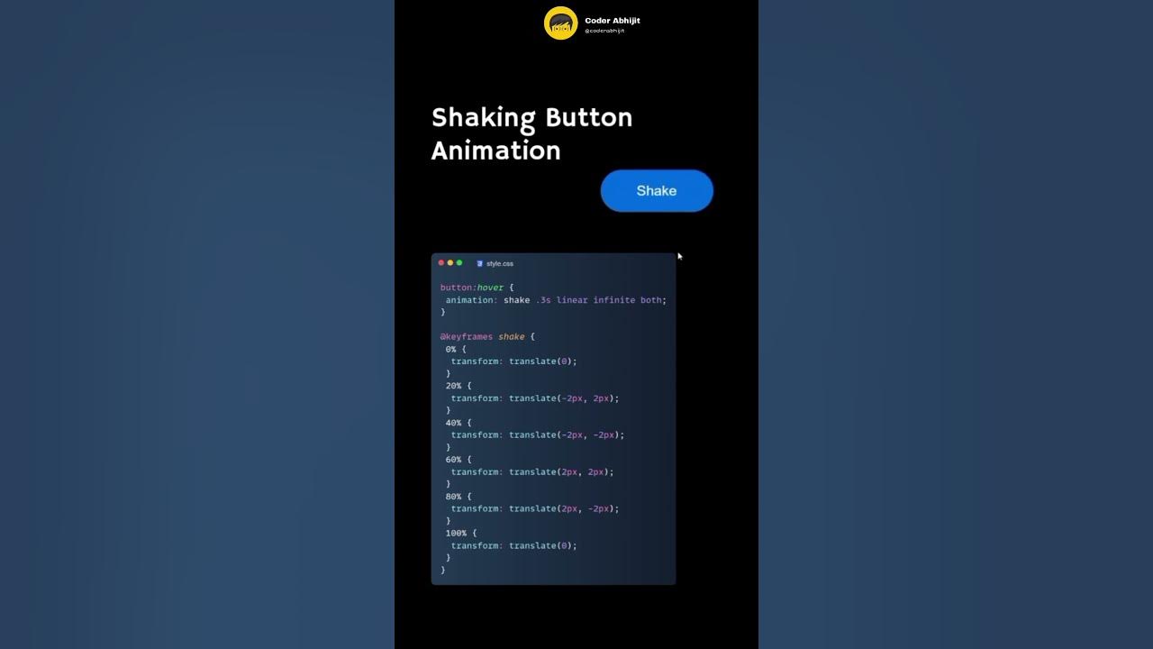 Html And Css Shaking Button Animation Shots Shortvideo Html Css Youtube