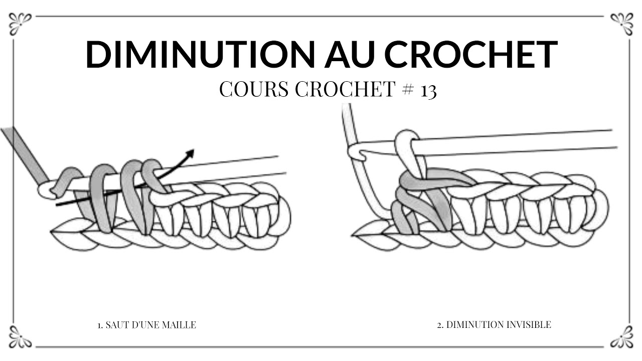 Diminution au crochet. Cours de crochet - YouTube