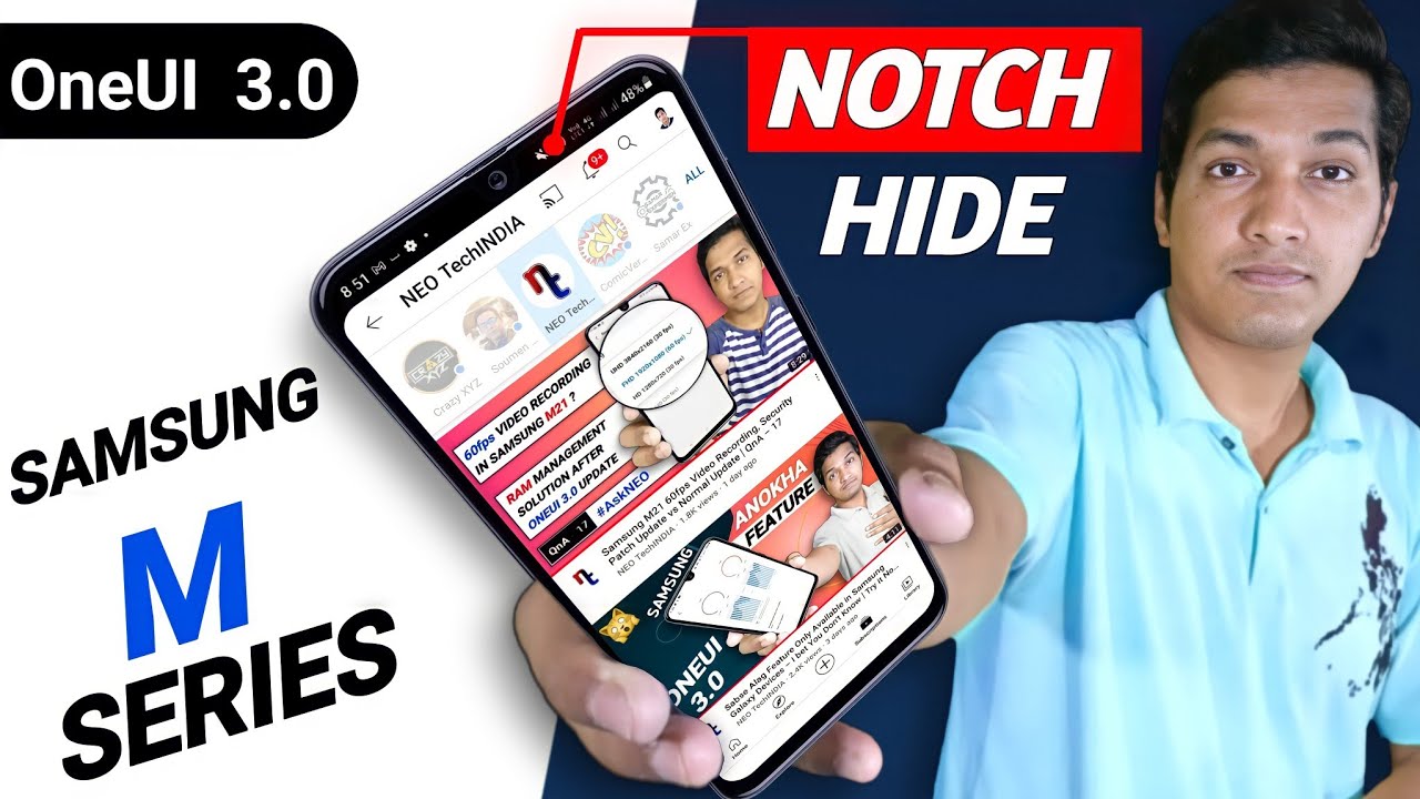 How to Hide Notch of Samsung M series Phones After One UI 3.0 Update ...
