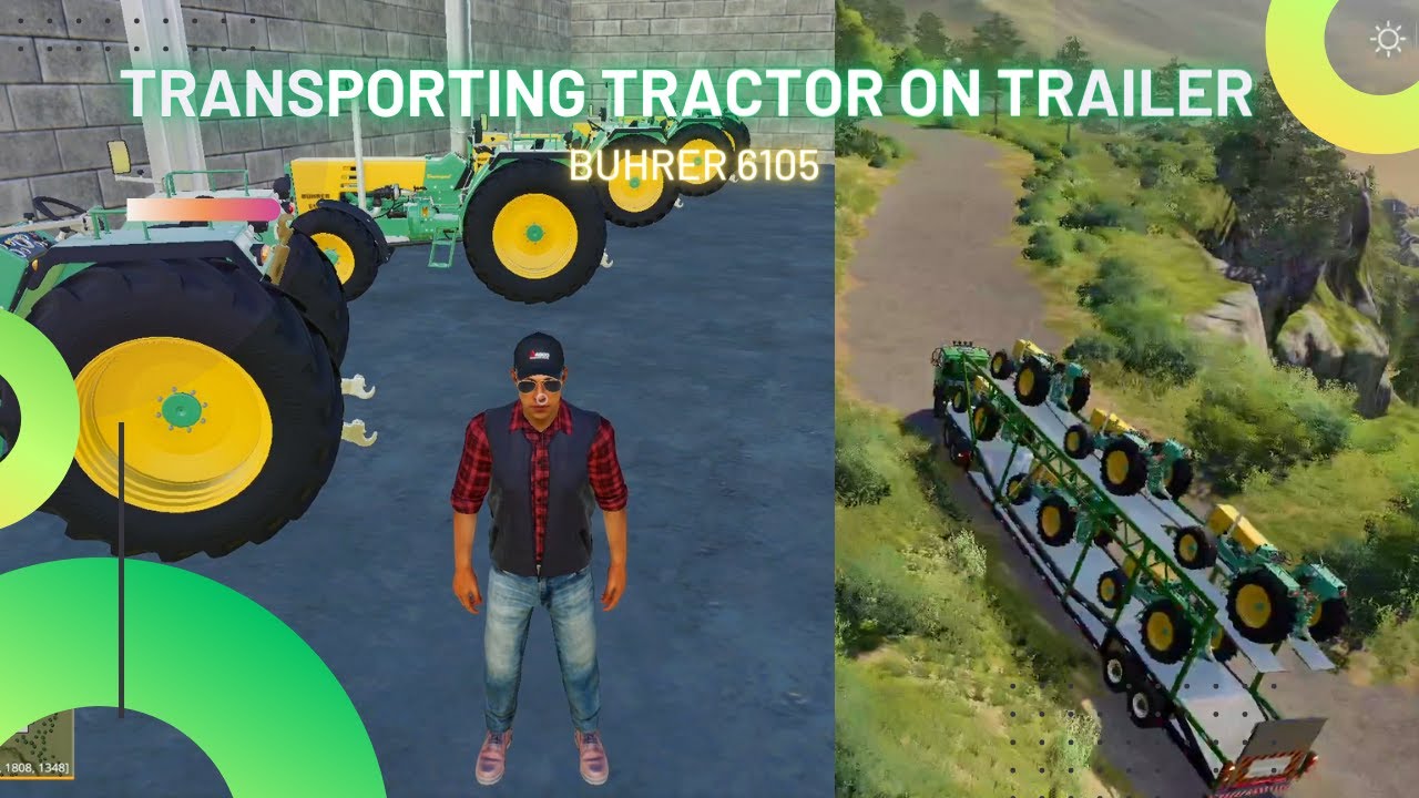 Transport tractor on trailer through uphill roads | BUHRER 6105 ...