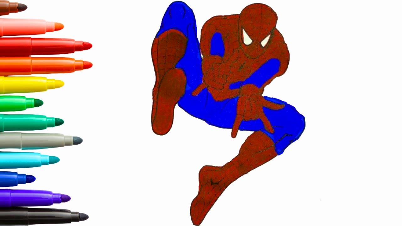 🕷️ Flying Spider-Man Coloring Video for Kids - YouTube