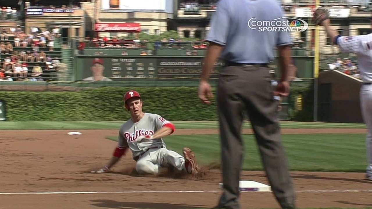 Utley's triple reveals a surprise - YouTube