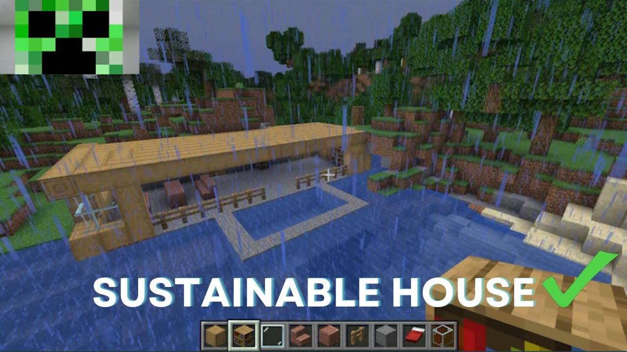 Minecraft - How to build a Sustainable House - YouTube