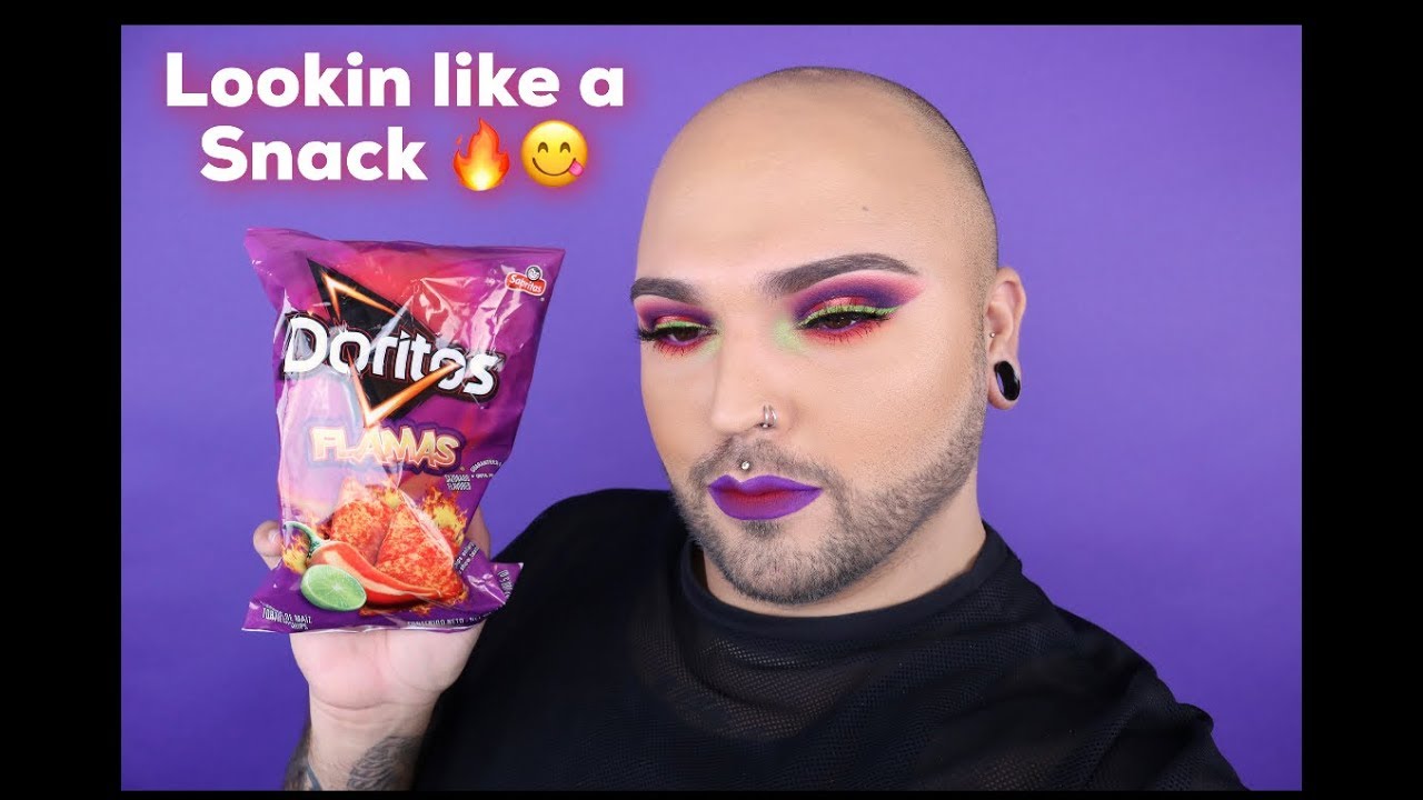 Doing my makeup to match a bag of Doritos - YouTube