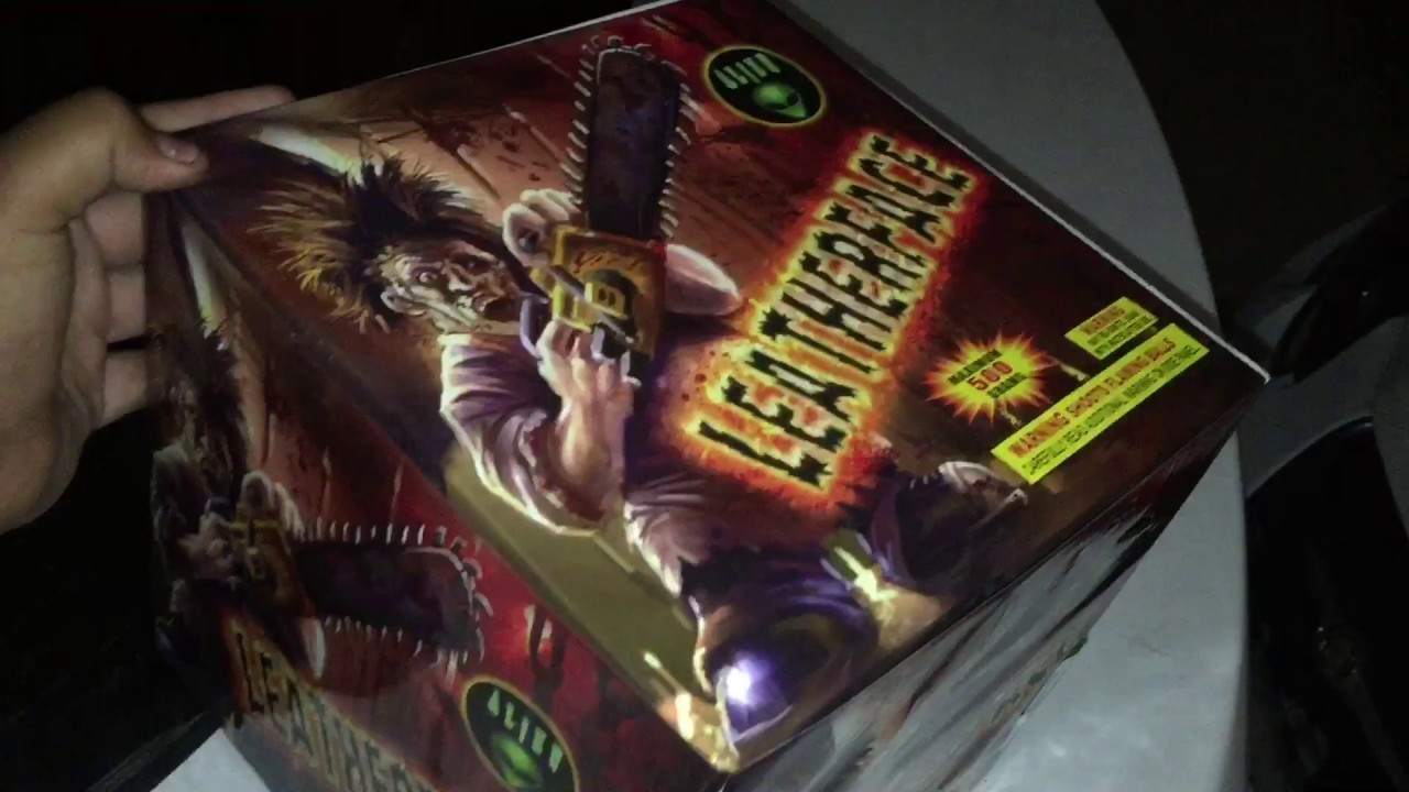 Leatherface fireworks 500 gram cake 12shot - YouTube
