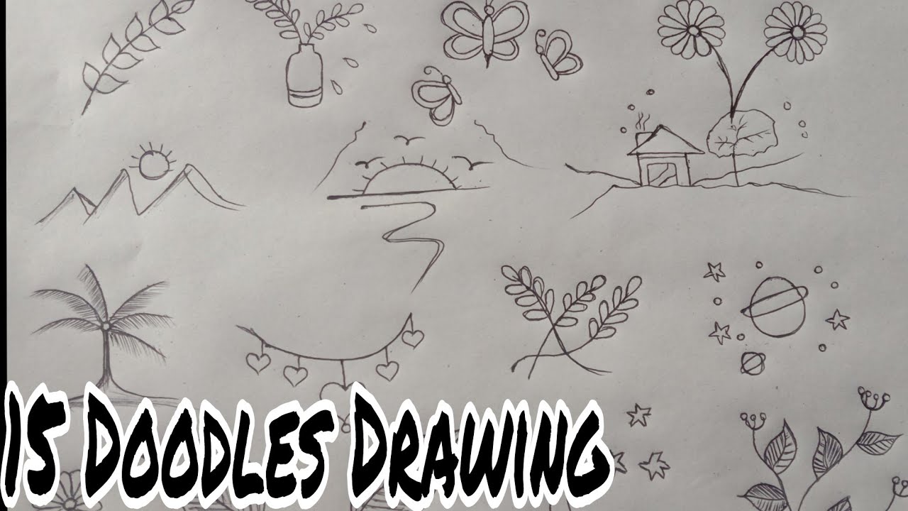 15 Easy Doodles ideas for when you're Bored | Easy Doodles Art - YouTube