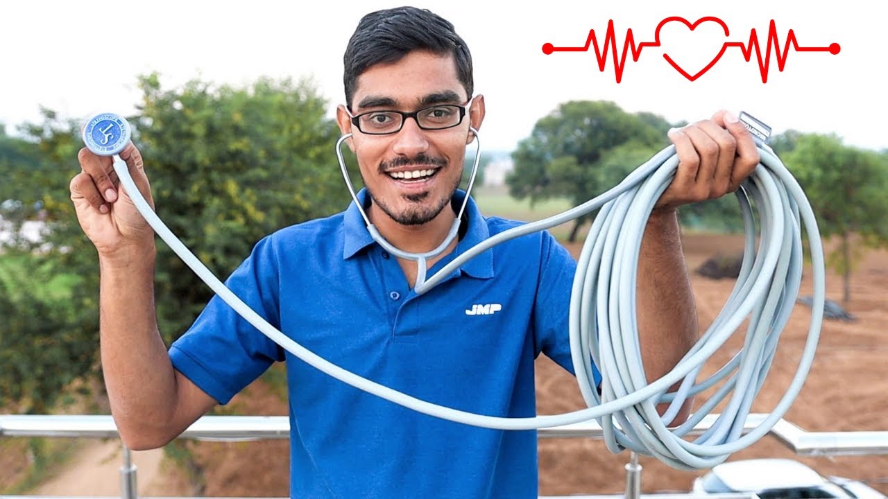 We Made Longest Stethoscope in World ! क्या 30 फ़ीट दूर दिल की धड़कन ...