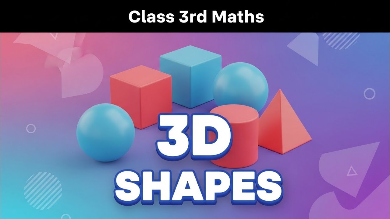Class 3 maths | 3D Shapes for Class 3 | Cube, Cuboid, Sphere, Cone ...