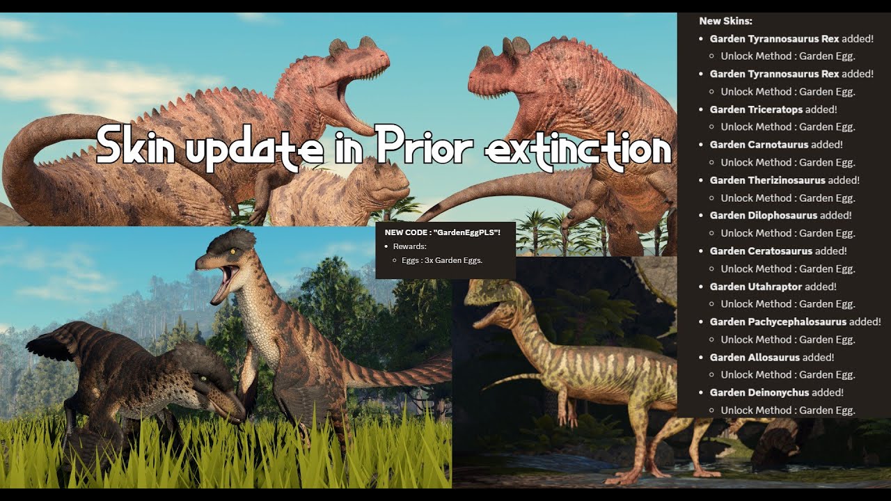 Prior extinction update Garden skins - YouTube