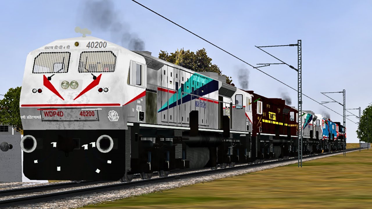 Different Liveried WDP-4D Locomotives In Indian Train Simulator - YouTube
