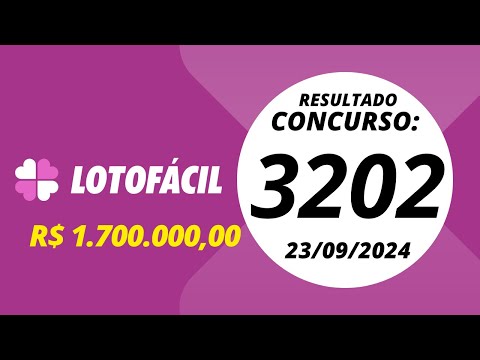 Lotofacil Resultado concurso 3202 23/09/2024 #resultadolotofacil #lotofacil3202
