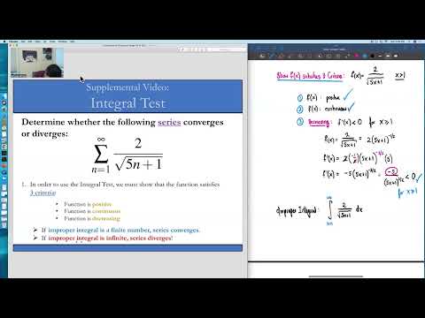 Supplemental Video: Integral Test (Ex 1) - YouTube