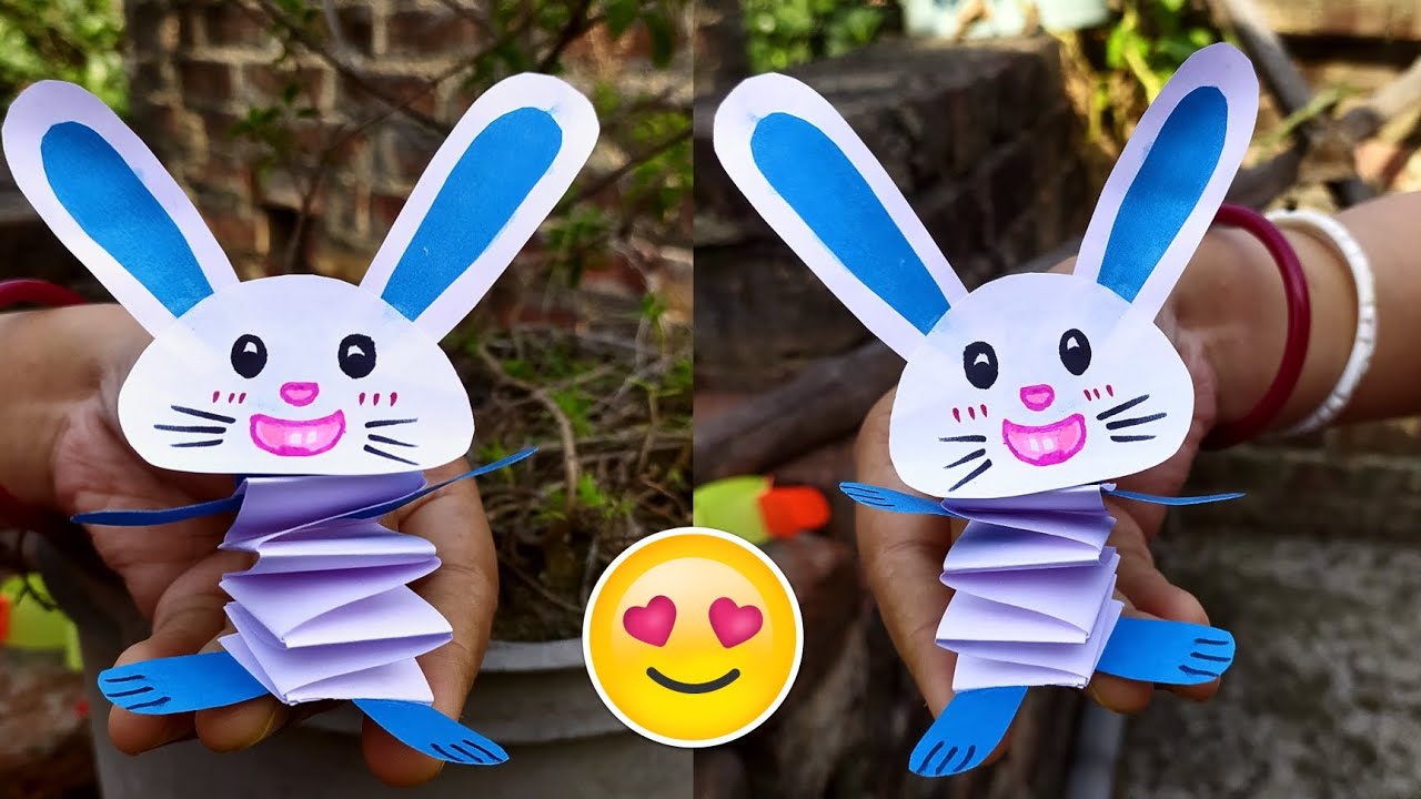 DIY Cute Jumping Rabbit - Bouncing Paper Bunny - Moving Paper Toy ...