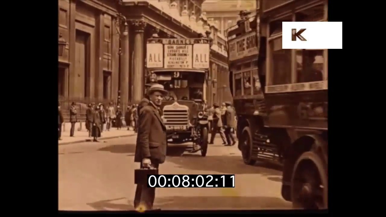 1910s City of London, Busy Roads, Buses, HD - YouTube